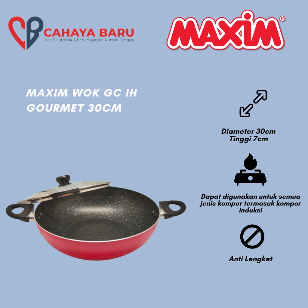 Jual MAXIM WOK+GC IH GOURMET 30CM | Shopee Indonesia