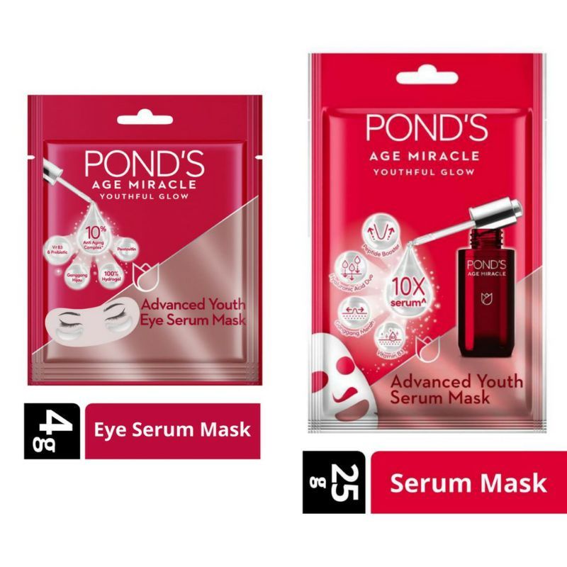 Jual PONDS SHEET MASK AGE MIRACLE | SERUM MASK 25G | EYE MASK 4G ...