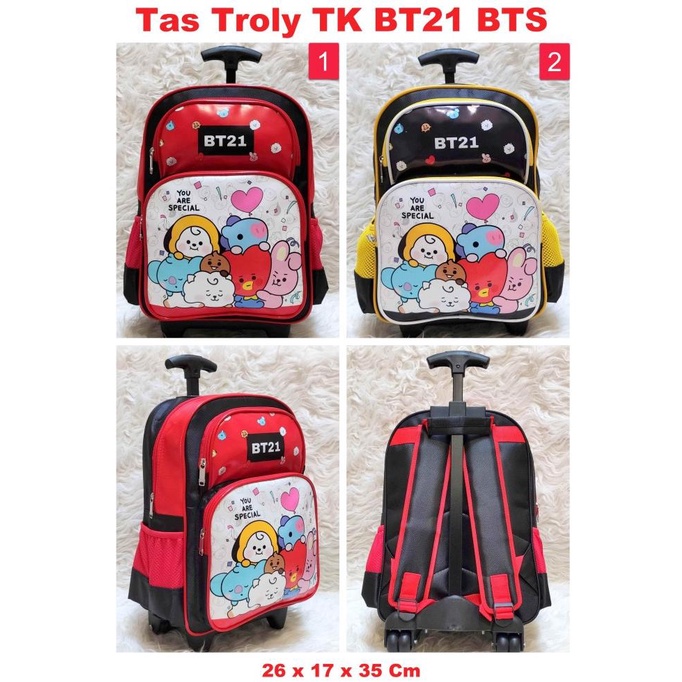 Jual Tas Troly Tk Bt21 Bts Premium Koper Anak Trolley Backpack For ...