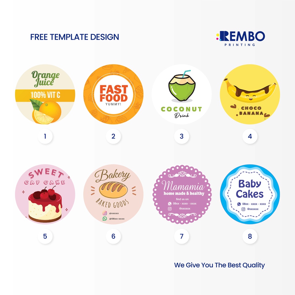 Jual CETAK STIKER CROMO / LABEL BULAT LABEL NAMA LABEL MAKANAN TOPLES ...