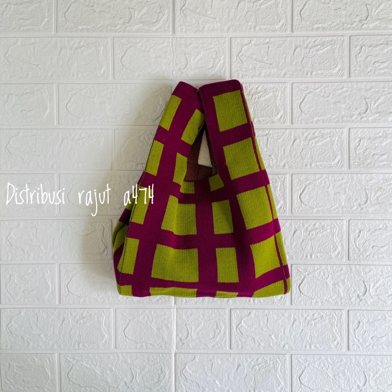 Jual TOTEBAG TAS MOTIF KOTAK TAS SANDANG SEKOLAH BELANJA MUKENA ...