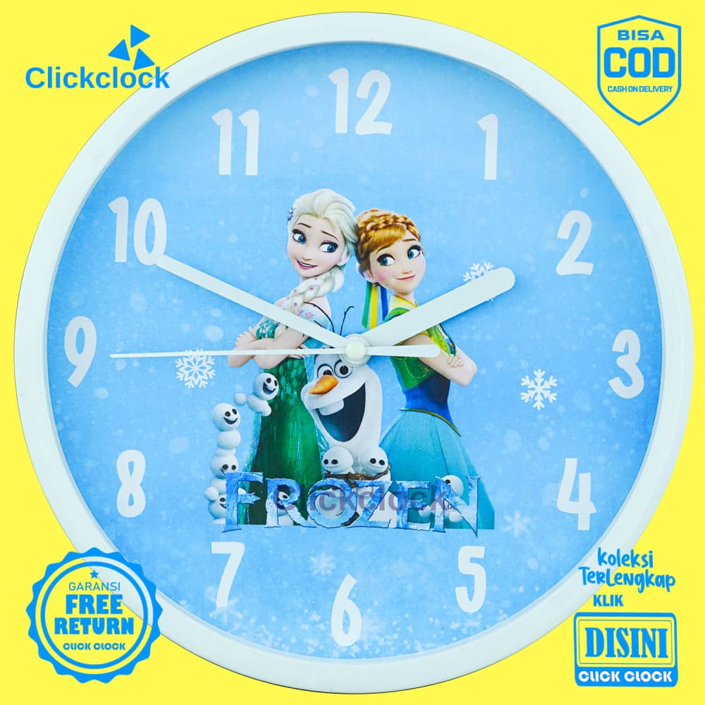Jual Jam Dinding Analog Karakter Anak Baby Olaf Frozen NN1515 Besar ...
