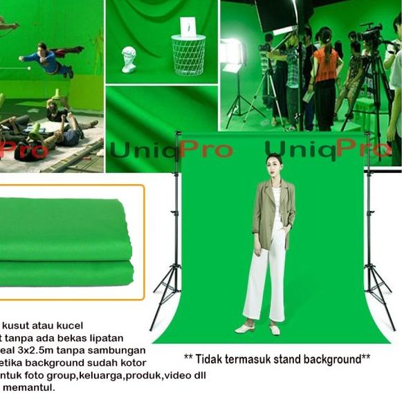 Jual Kain Background Backdrop Green Screen Hijau Studio Foto 2,5m x 3m ...