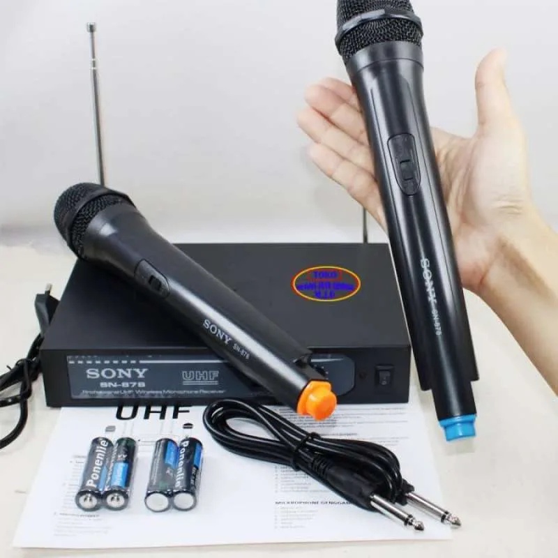 Jual MIC WIRELESS SONY SN-878 MICROPHONE DOUBLE WIRELESS SONY TANPA ...