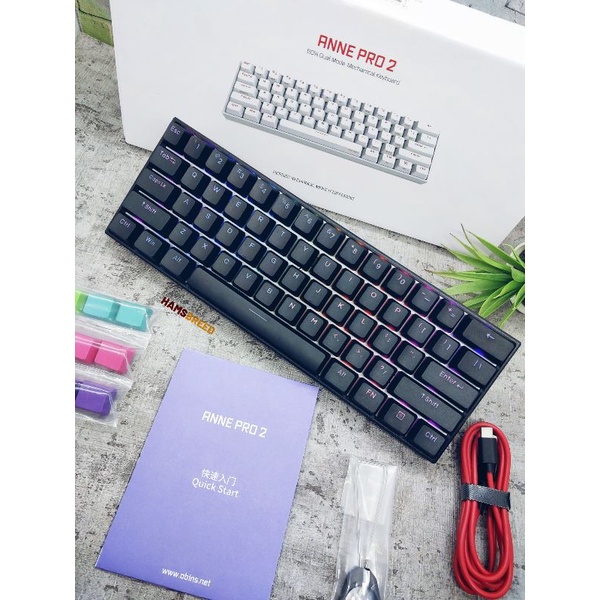 Jual ANNE Pro 2 Dual Mode Mechanical Keyboard Bluetooth Wireless Gaming Portable with RGB Light ...