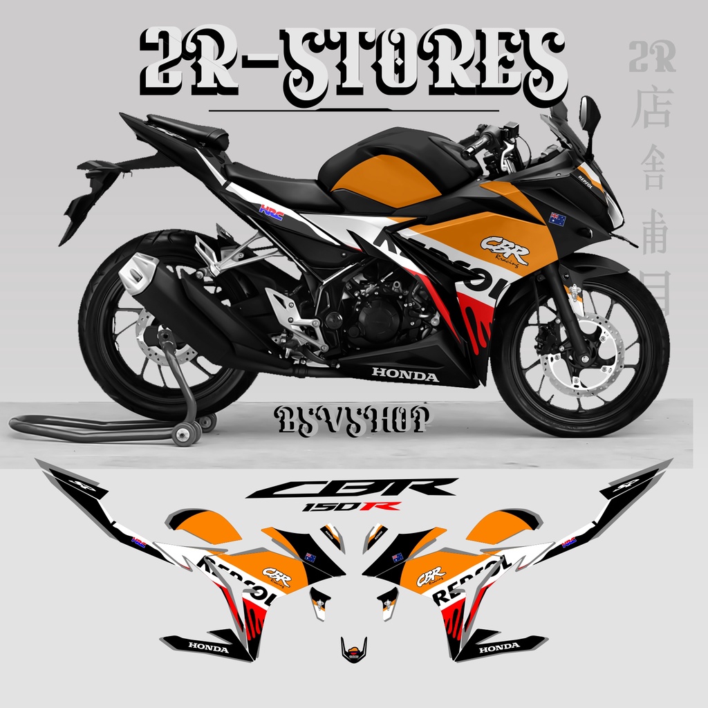Jual striping / stiker cbr 150r varia repsol / stiker / striping semi ...