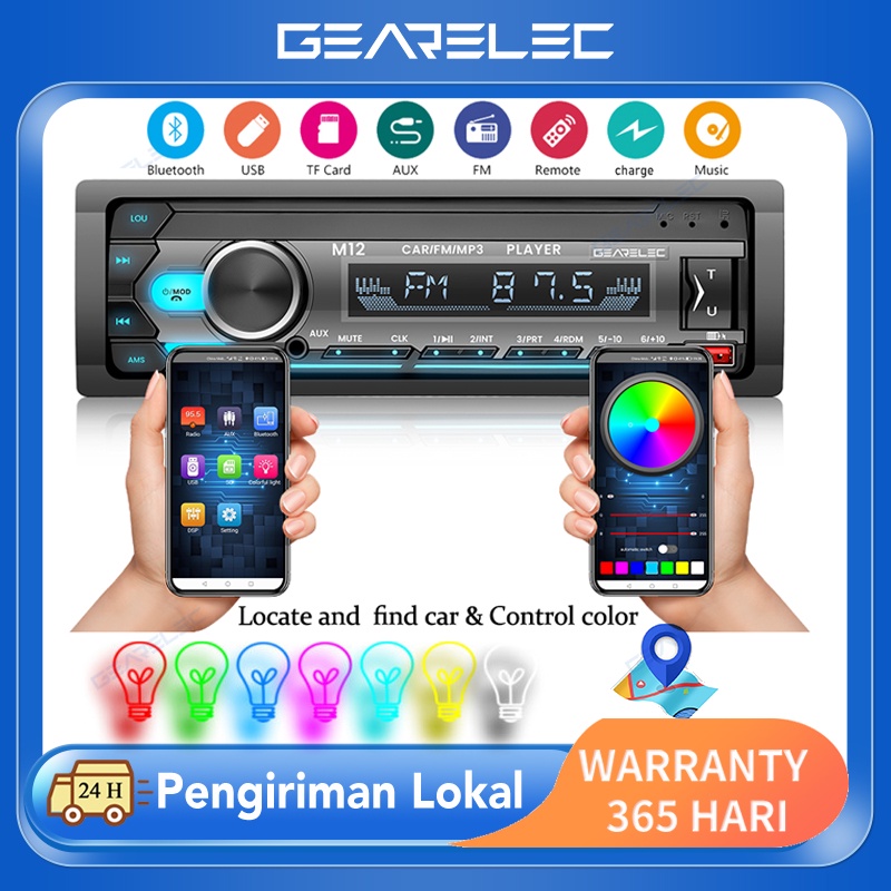 Jual M12 Single Din Car Stereo Radio 1Din Bluetooth 5.0 AUX Input TF ...