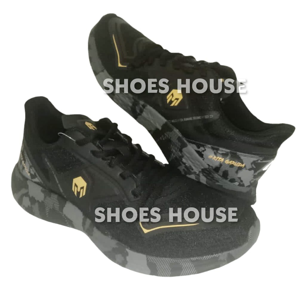 Jual Sepatu Running Mills Treximo Omega Garuda Original (Black/Gold ...