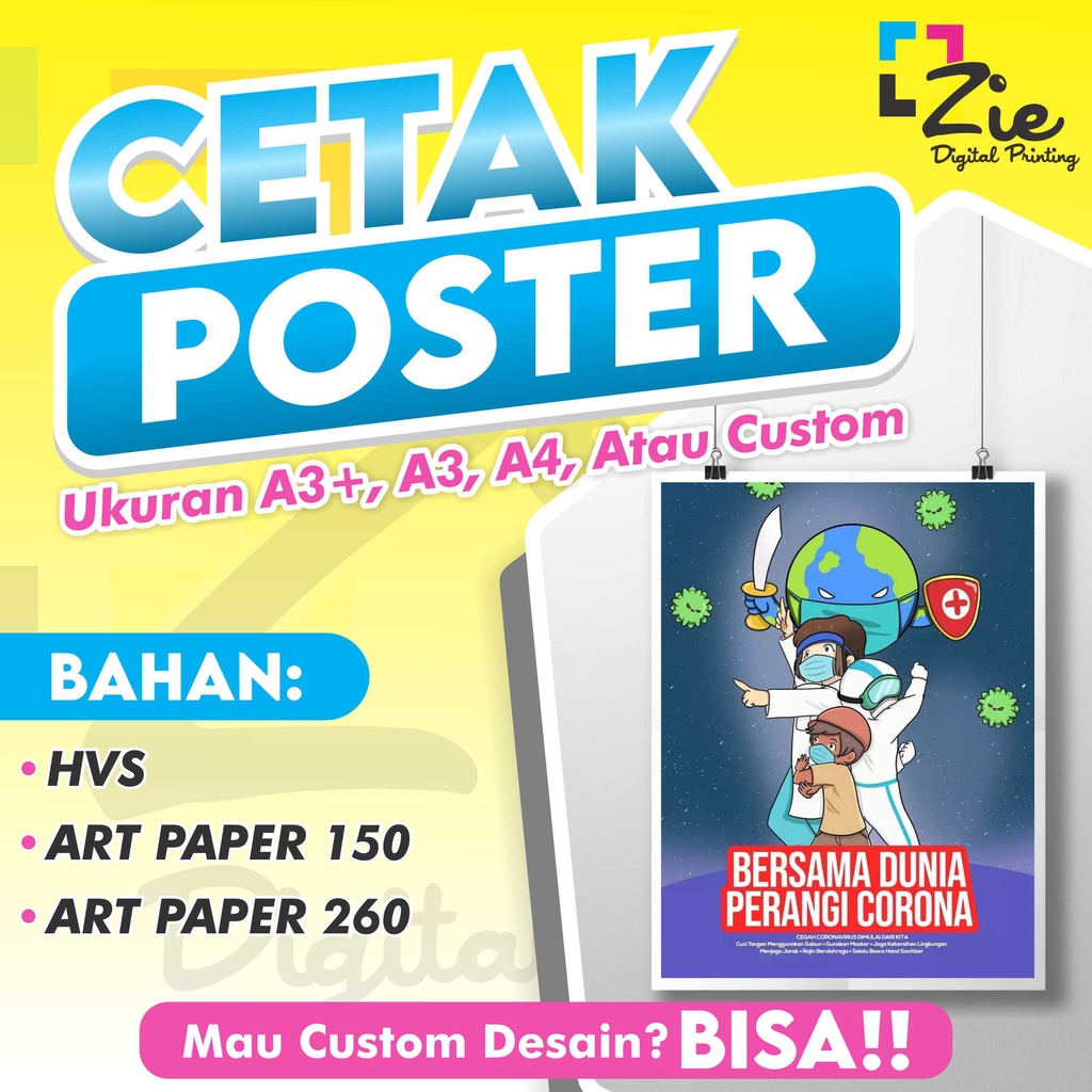 Jual Print/Cetak Poster A3+, A4 | HVS, Art Paper (150 - 260) | 1 Sisi ...