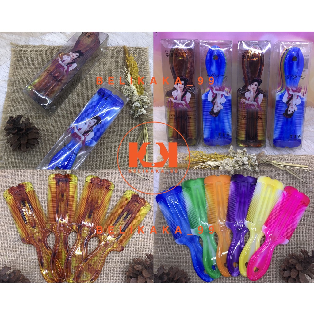 Jual SISIR SERIT KUTU RAMBUT GAGANG PLASTIK WARNA WARNI / SISIR SERIT ...