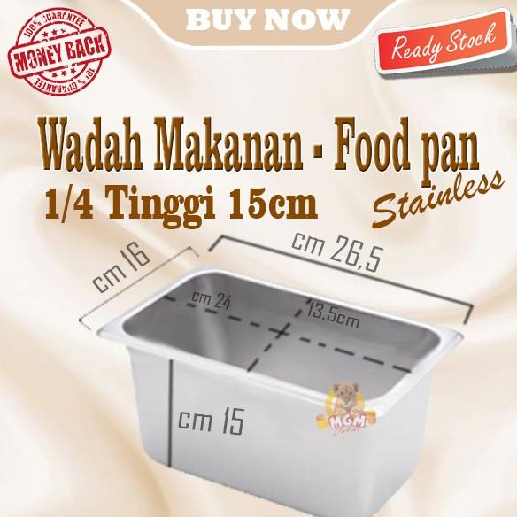 Jual Food pan prasmanan Stainless ukuran 1/4 tinggi 15CM / Wadah ...