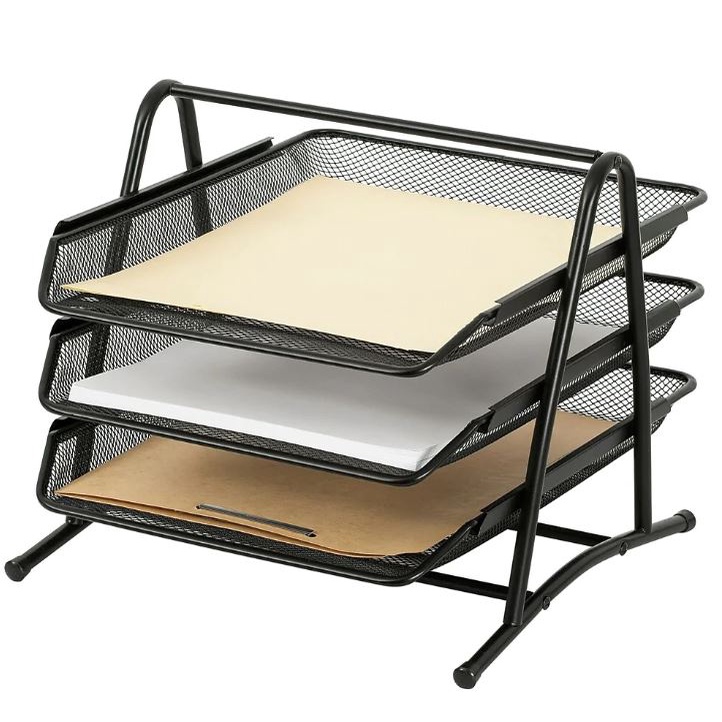 Jual Rak Susun Besi 3 Tier - Document Tray 3 Tingkat Murah | Shopee ...