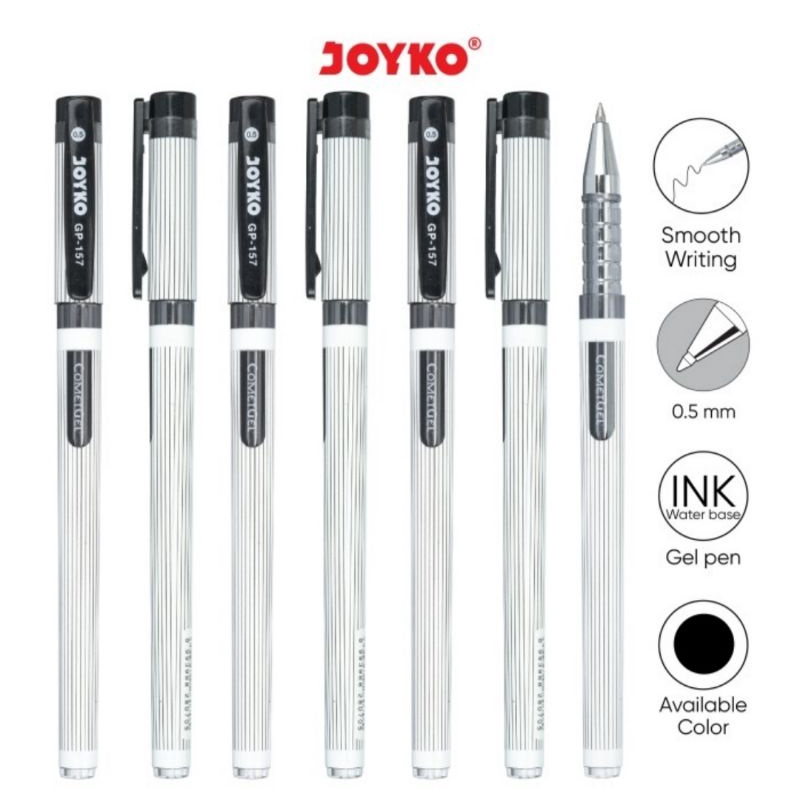 Jual Pulpen Gel Pena Gel Pen Joyko GP-157 Comet Gel 1 Pack 12 Pcs 0.5 ...