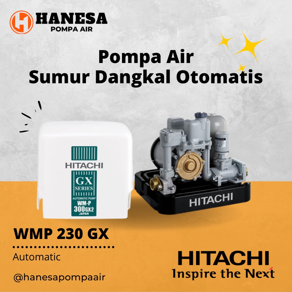 Jual Hitachi WMP 230 GX Pompa Air Sumur Dangkal Otomatis | Shopee Indonesia