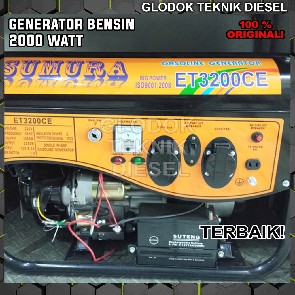 Jual Genset Bensin 2000 1800 W WATT Gasoline Generator Portable Sumura ET 3200 CE ET3200CE ...