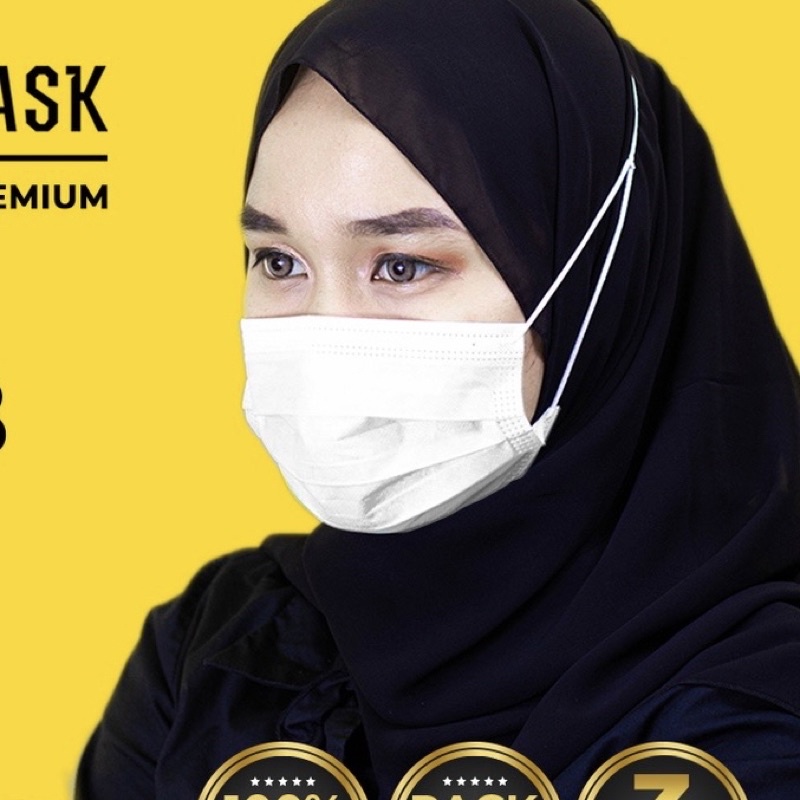 Jual MASKER HEADLOOP/MASKER HIJAB 3PLY (50pcs) | Shopee Indonesia