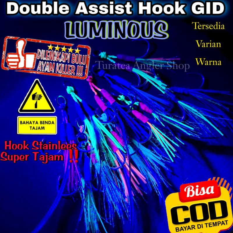 Jual Assist Double hook Micro Jig 7g,10g,15g-30g Umpan Ultralight casting/sabiki | Shopee Indonesia