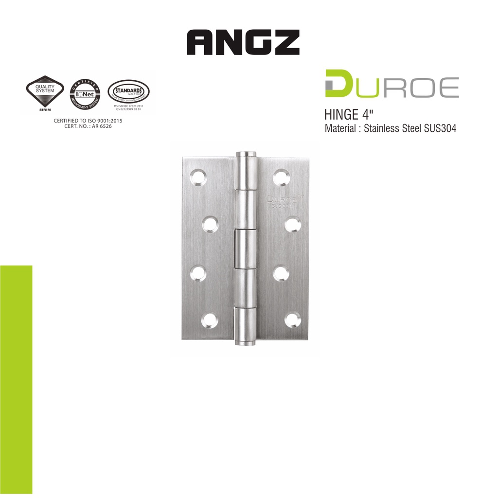Jual Engsel Kupu 4 in inches DUROE Hinge 432 Stainless Steel SUS 304 2 ...