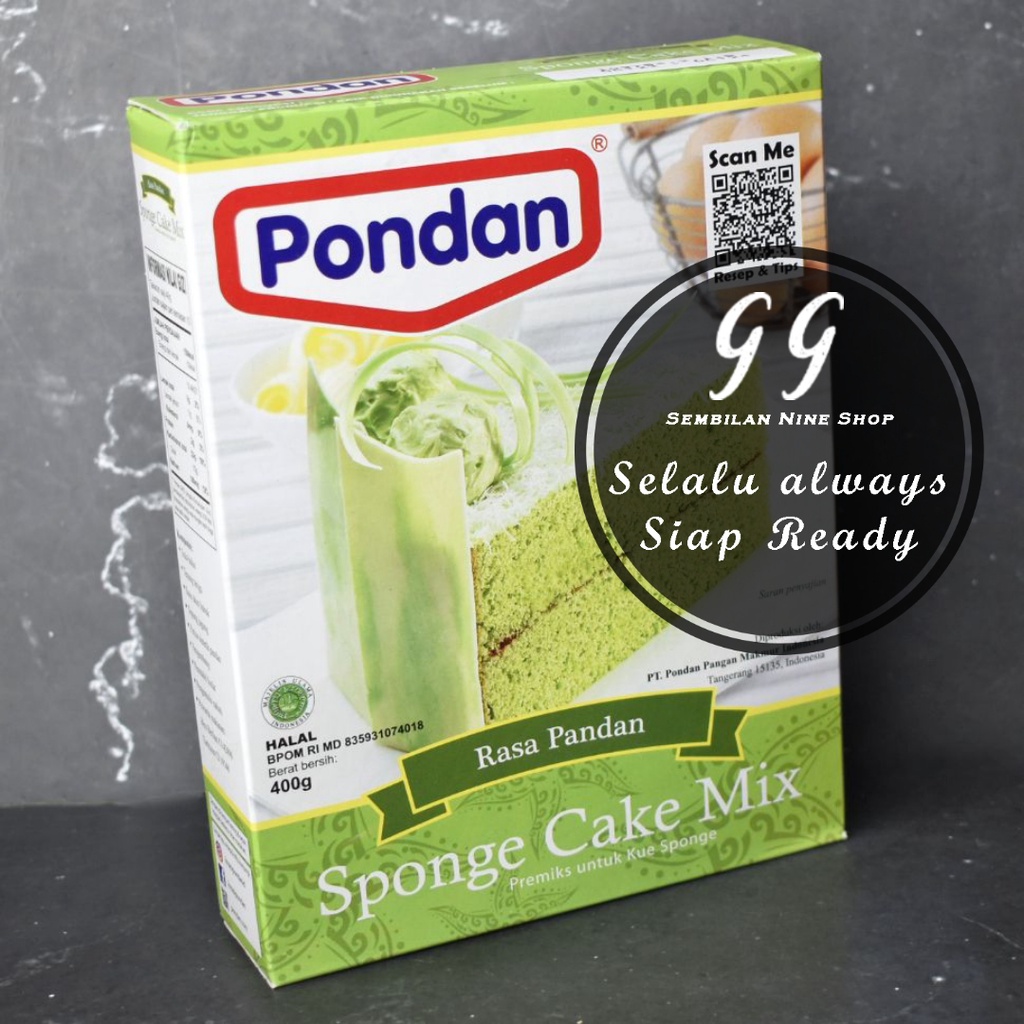 Jual PONDAN SPONGE Cake Mix PANDAN Flavour 400 Gram Premix Tepung ...