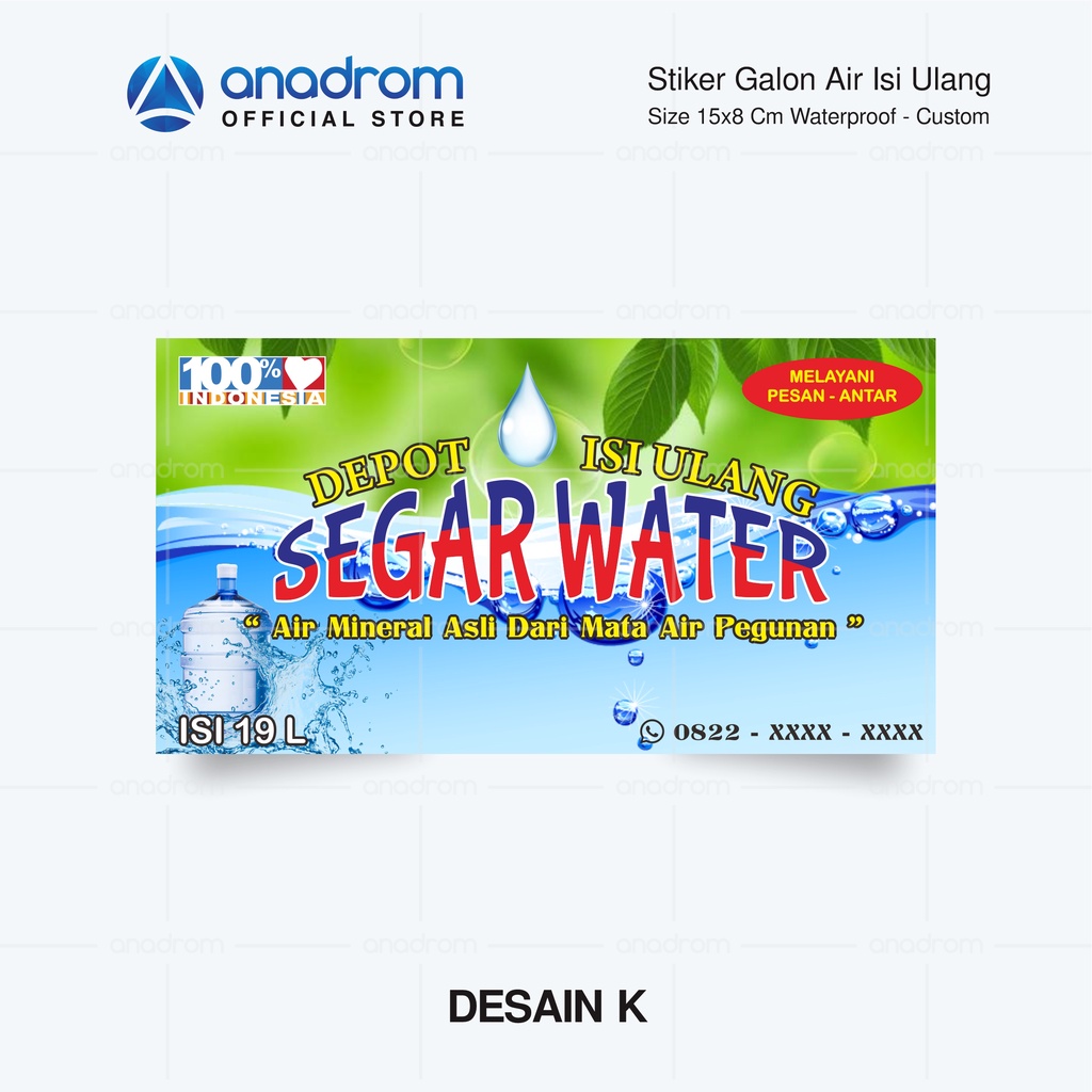 Jual Stiker Galon Air Isi Ulang | Stiker Galon Anti Air | Anadrom 3164 ...