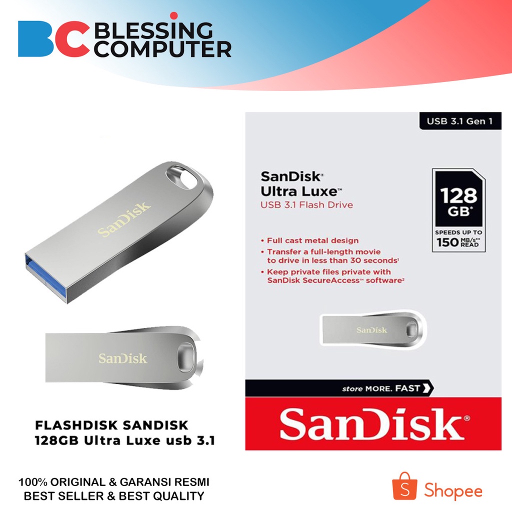 Jual SanDisk Ultra Luxe USB 3.1 Flash Drive 128Gb / Sandisk Luxe 128Gb ...