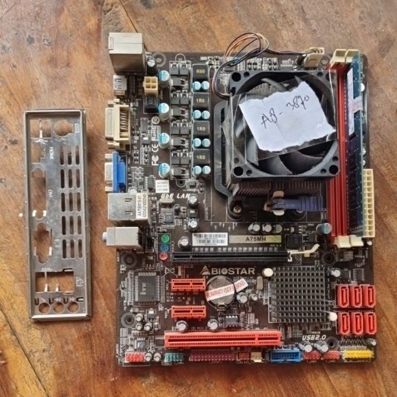 Jual Motherboard Amd fm1 processor A8 3870 bonus fan | Shopee Indonesia