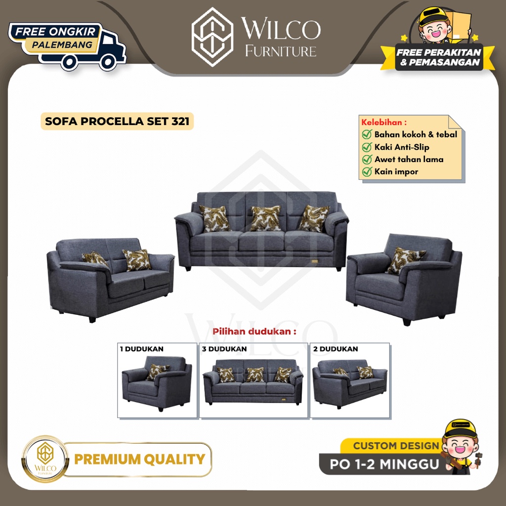 Jual Sofa Procella New Golden / Sofa Set 321 Meja / Sofa Minimalis ...