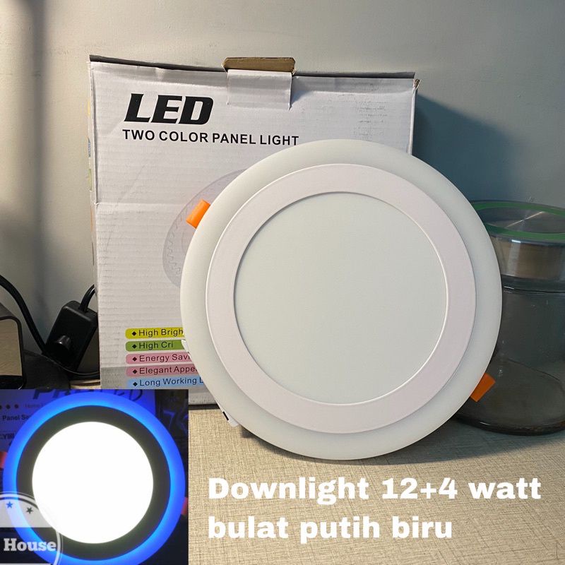 Jual LED panel light 2 warna downlight led 2 warna 16 watt bulat inbow ...