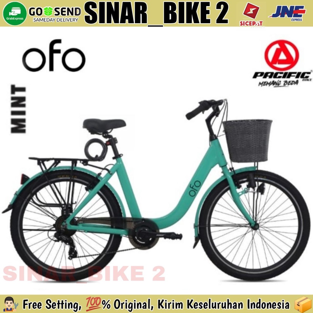 Jual Sepeda Keranjang Dewasa PACIFIC OFO 26 Inch 7 Speed Alloy Urban City Bike Garansi Resmi 5 ...