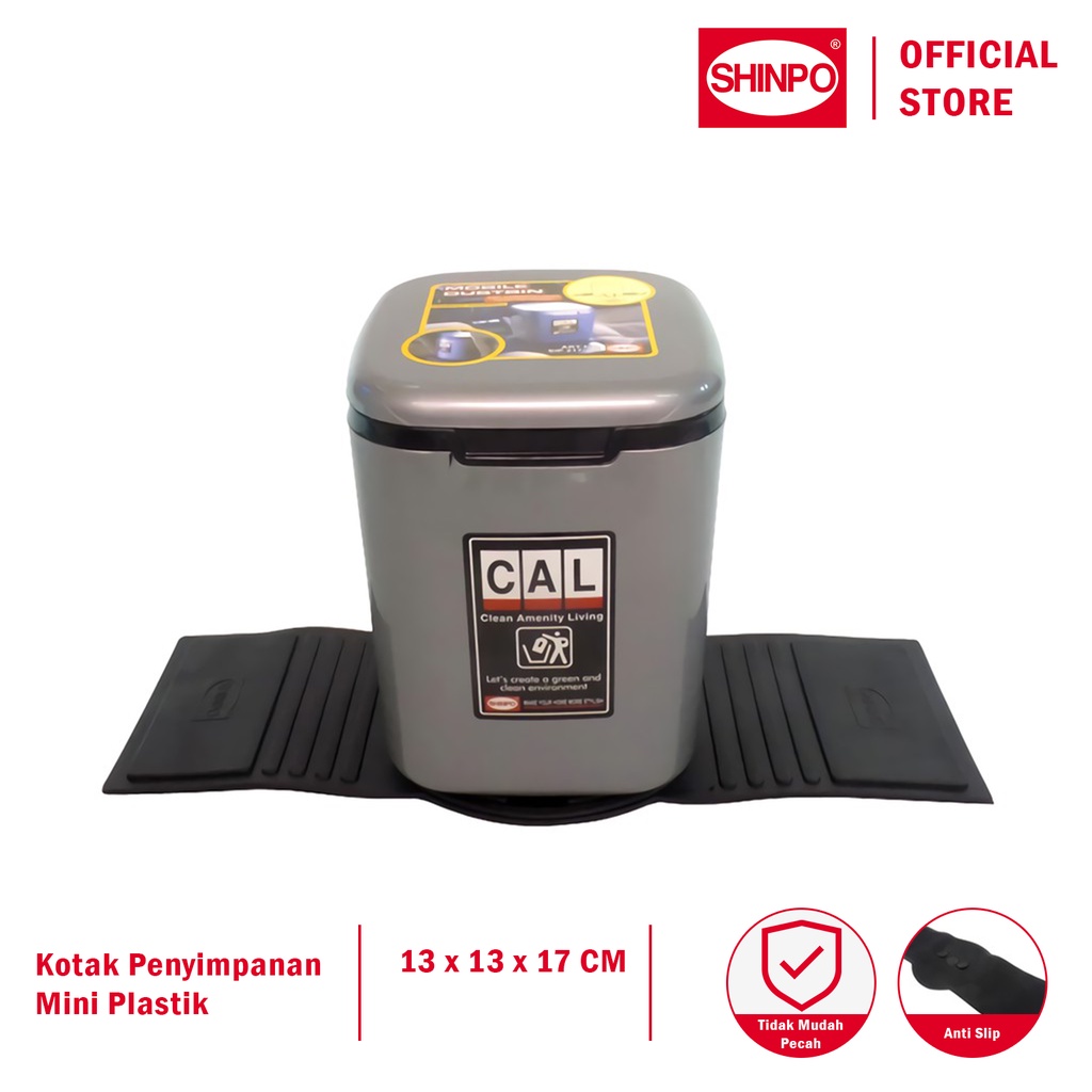 Jual SHINPO Tempat Sampah Plastik Portable 2 L Bonus Alas Karet SG Speed Mobile Dustbin SPO-SIP ...