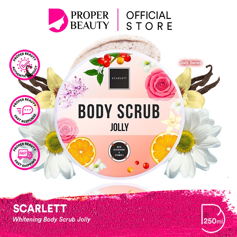 Jual SCARLETT Whitening Brightening Body Scrub Jolly Indonesia / 250ml ...