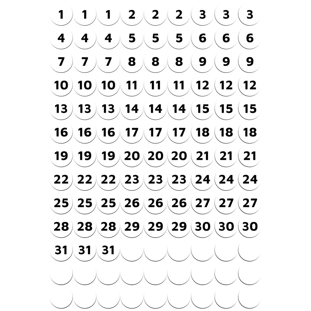 Jual STIKER ANGKA / STICKER NUMBER / STICKER DATE JOURNAL DECORATION ...