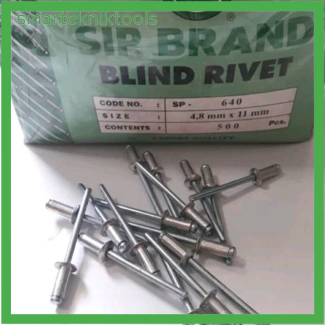 Jual Paku Blind rivet SIP 640 4.8mm eceran harga satuan | Shopee Indonesia