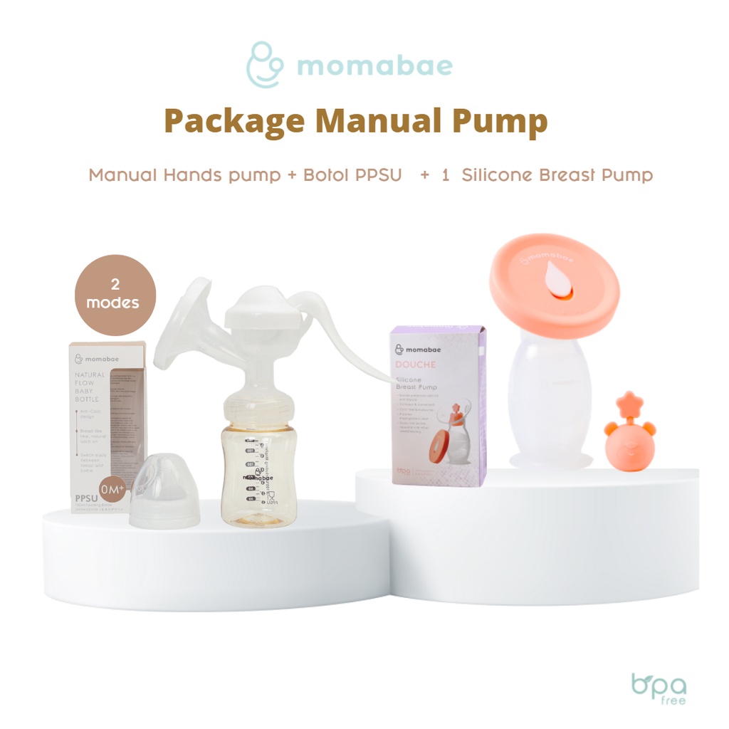 Jual MOMABAE - Bundling MANUAL PUMP + Silicon Breast Pump (pompa asi ...