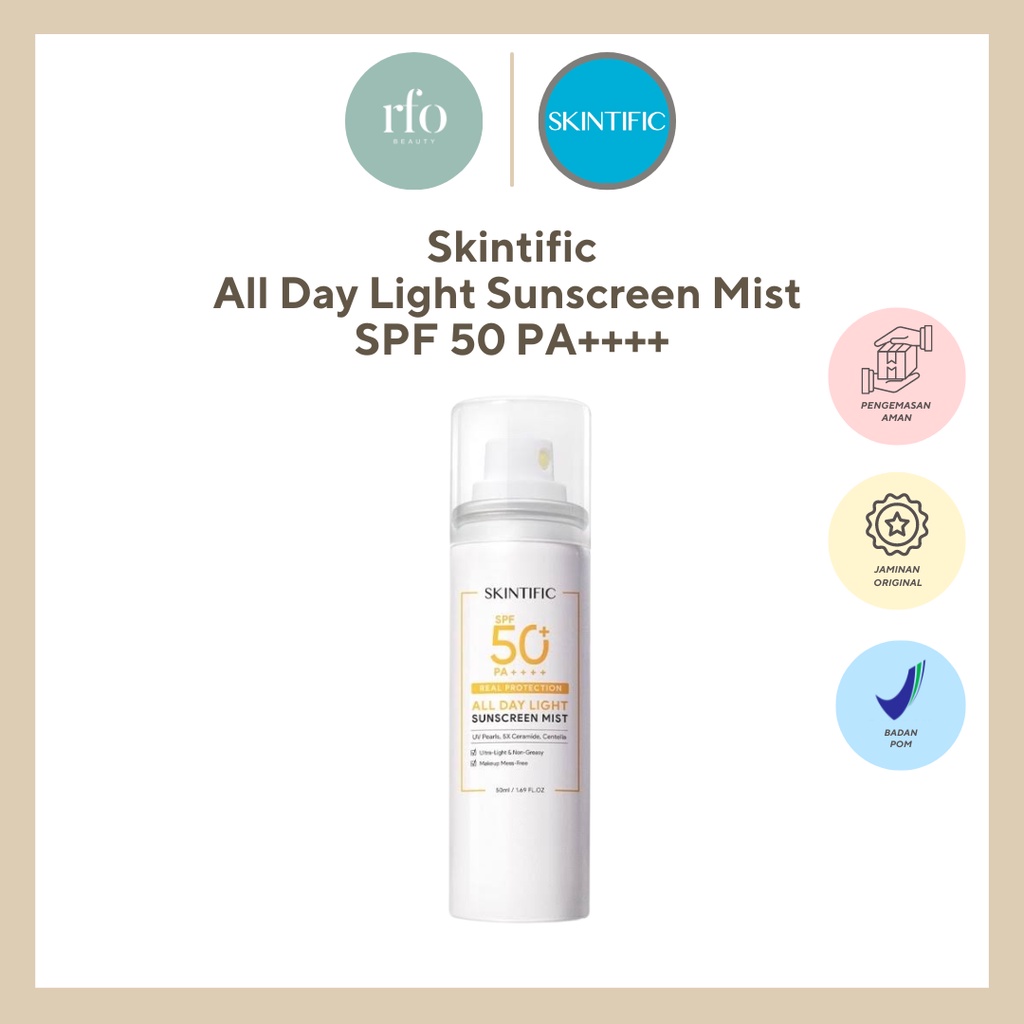 Jual SKINTIFIC All Day Light Sunscreen Mist SPF50 PA+++ | Shopee Indonesia