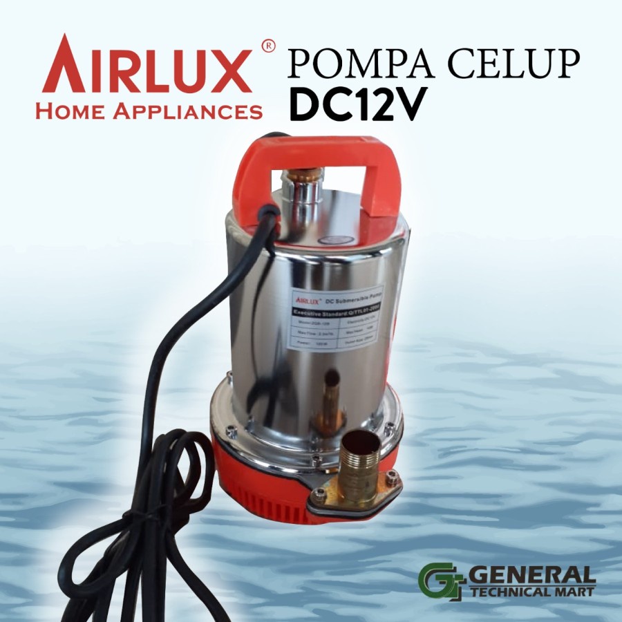 Jual Pompa celup kolam stainless pompa celup air bersih AIRLUX DC 12V | Shopee Indonesia