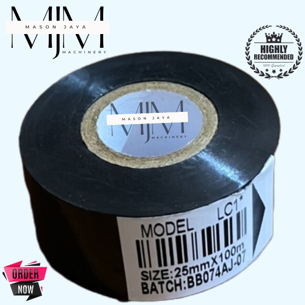 Jual Ribbon Tape 25 x 100 mm LC1* Tinta Foil Pita Mesin Coding Expired ...