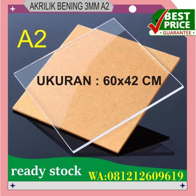 Jual acrylic lembaran bening 3mm A2 42x60cm | Shopee Indonesia