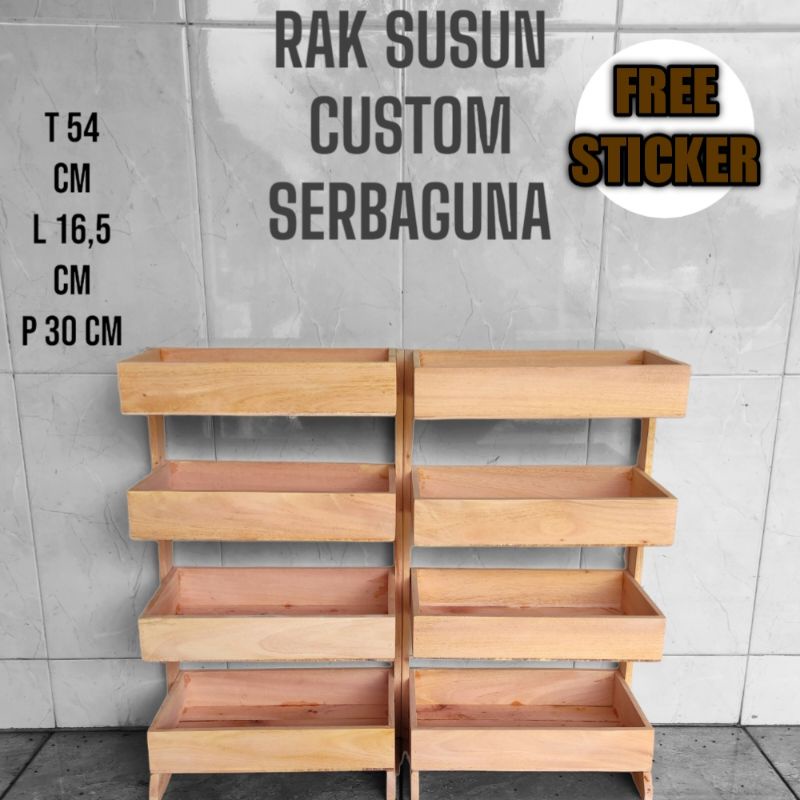 Jual READY STOK Rak Susun serbaguna kekinian UKURAN CUSTOM KAYU MAHONI ...