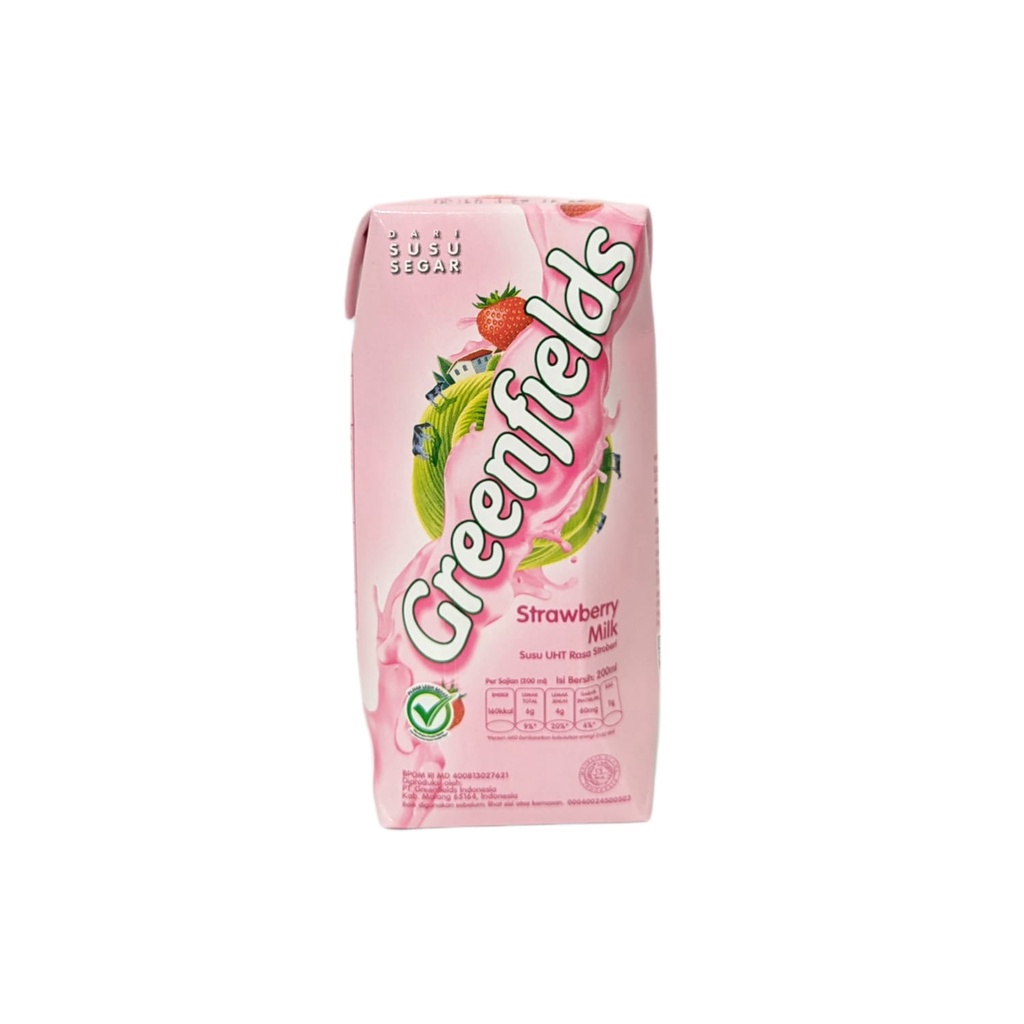 Jual Susu Greenfields UHT Full Cream Cokelat Strawberry Milk Greenfield 1 PCS 105ml 200ml 250ml ...