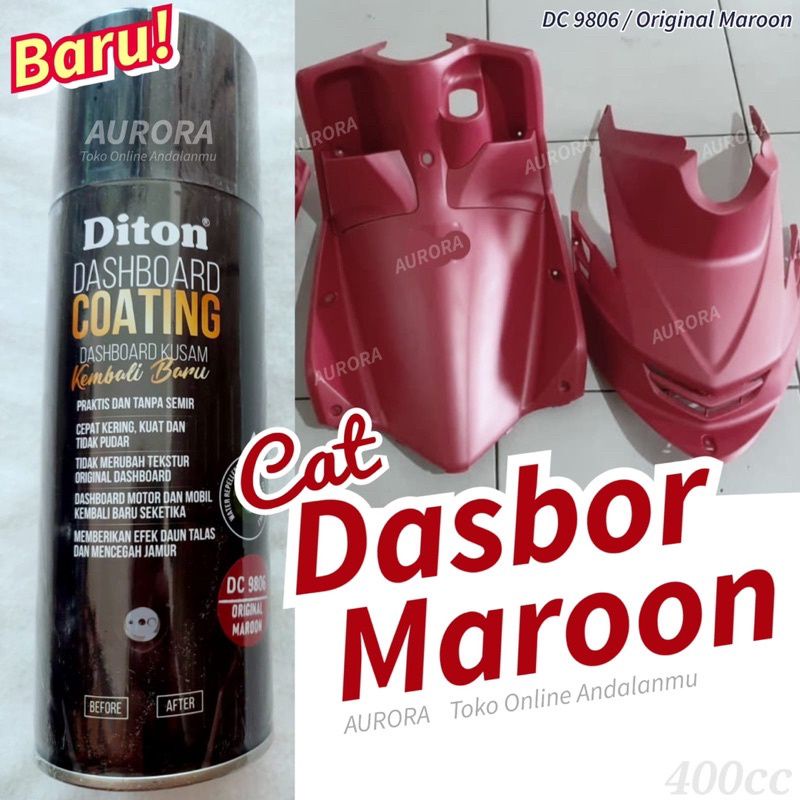 Jual Cat Pilok Diton DC 9806 Dashboard Coating Original Maroon 400ml ...