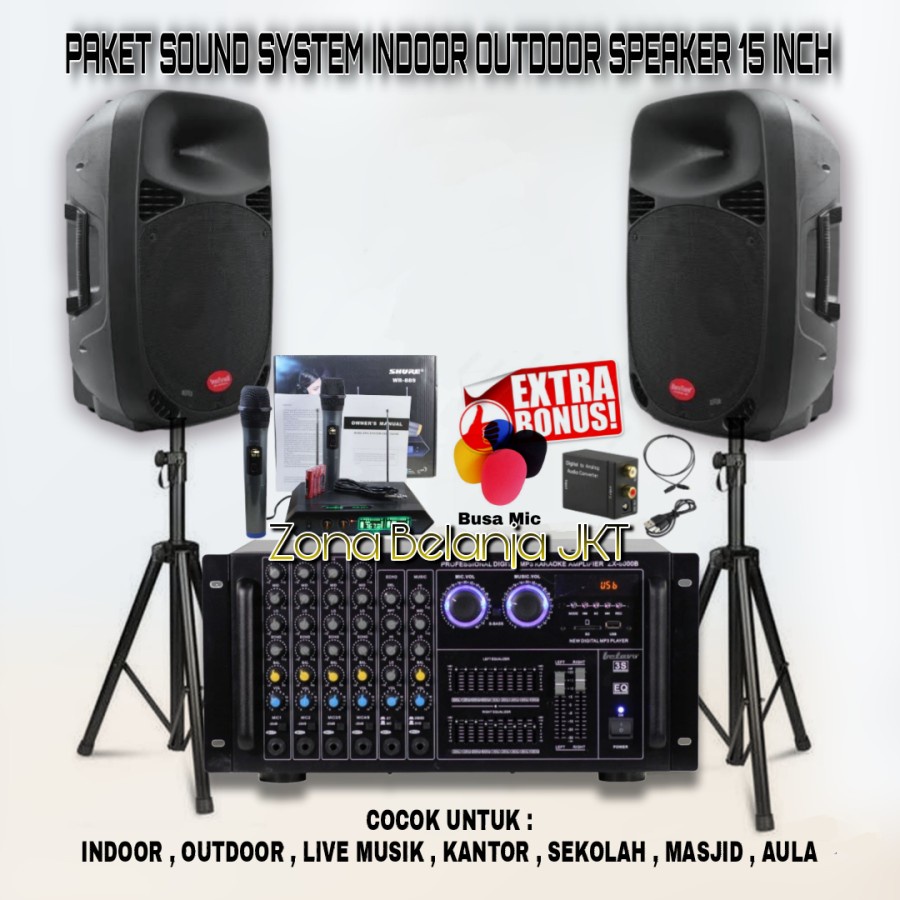 Jual PAKET SOUND SYSTEM SPEAKER OUTDOOR INDOOR KARAOKE SPEAKER BARETONE ...