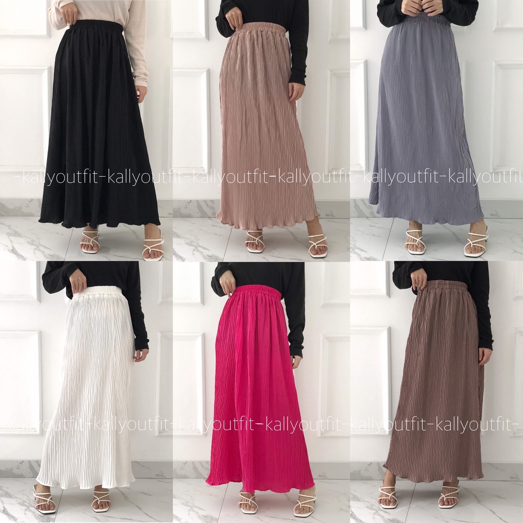 Jual PREMIUM SKIRT KALLYOUTFIT ROK PREMIUM PLEATS | Shopee Indonesia