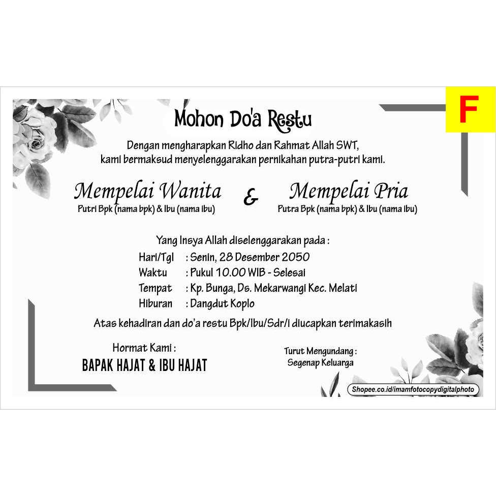 Jual UNDANGAN SOROGAN/UNDANGAN PUJUNGAN/UNDANGAN KOPI/UNDANGAN BESEK ...