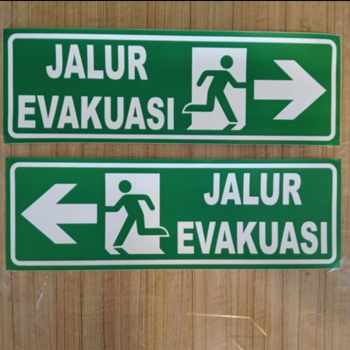 Jual Stiker.Rambu K3 Jalur Evakuasi Arah Kanan Atau Kiri Uk 10X30 Cm ...