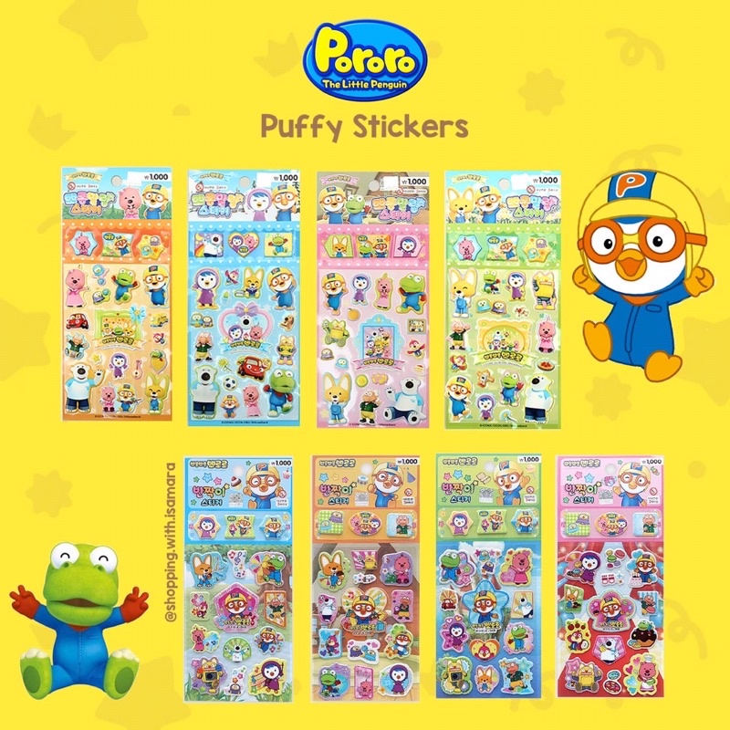 Jual Stiker Pororo Ori Korea / Puffy Stickers / Sponge Sticker | Shopee ...