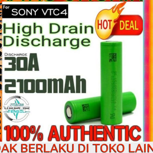 Jual ORIGINAL - Sony VTC4 US18650VTC4 VTC4 HIGH DRAIN 30A 2100mAH ...