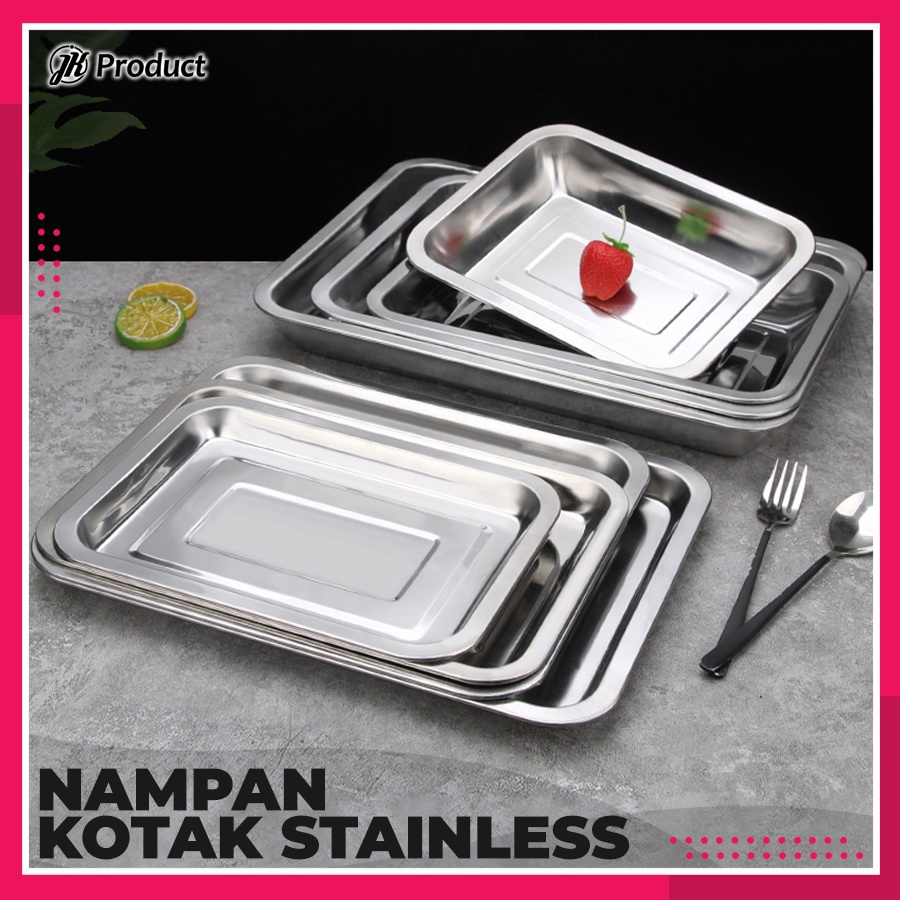 Jual Nampan Baki Kotak Stainless Steel Tempat Saji Makanan Serbaguna ...