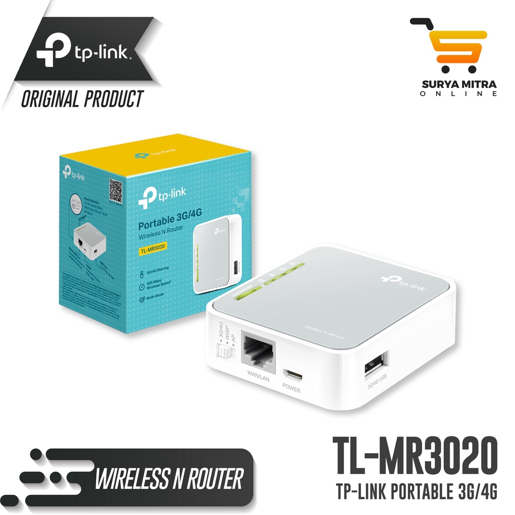 Jual TP-LINK TL-MR3020 Portable 3G/4G Wireless N Router | Shopee Indonesia