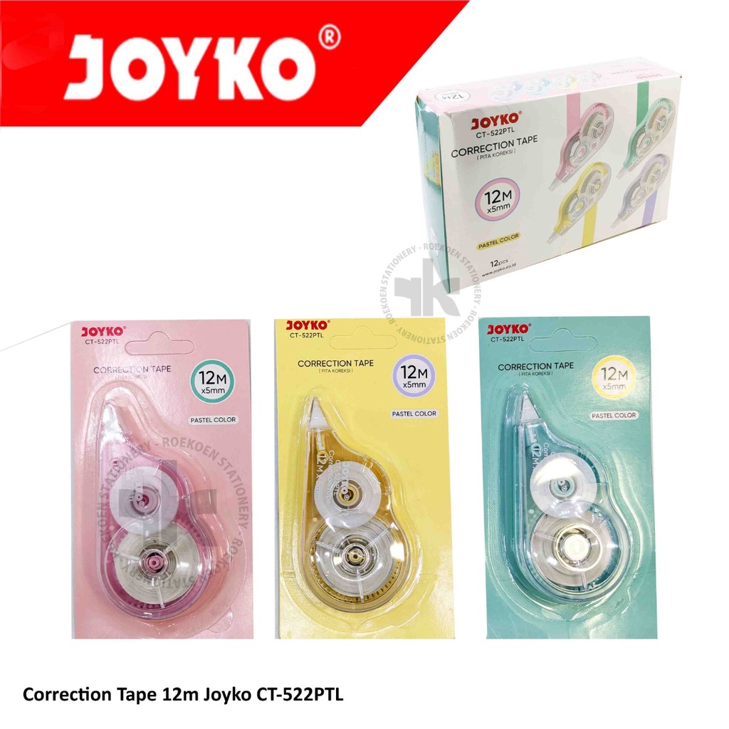 Jual Joyko Correction Tape 12m Polos CT-522PTL Pastel | Shopee Indonesia